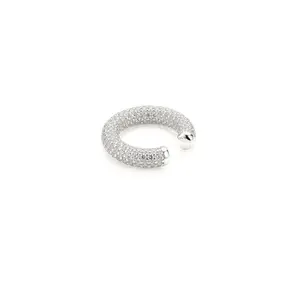 JAREDJAMIN Elara 18k Plated Cubic Zirconia Ear Cuff - Silver