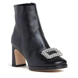 BEAUTIISOLES BY ROBYN SHREIBER Scarlet Leather Platform Bootie - Black