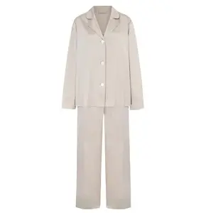 MAMU DREAM Neutrals Antique Gold Classic Silk Pyjama Set - Yellow