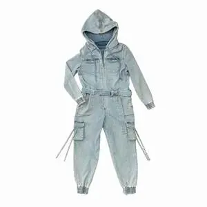 CIRCULAR PATH Terry Denim Jumpsuit - Blue