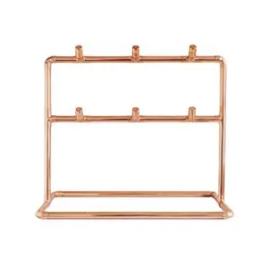 ANATOLIACRAFT Neutrals Copper Mug Rack Countertop Holder