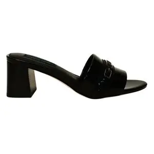 KENDALL LOUISE Ruby Patent Leather Sandals - Black