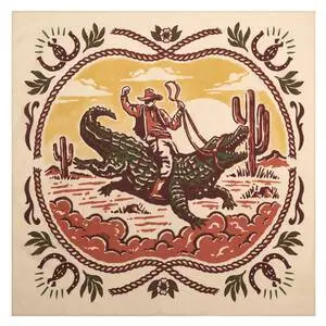 SQUAÏR Western Fangs Chili Cotton Bandana - Red