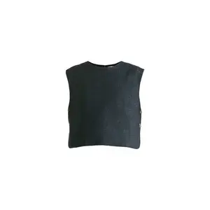 PAISIE Embossed Floral Denim Effect Top