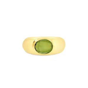 GEM BAZAAR JEWELLERY Gemstone Ring - Green/gold