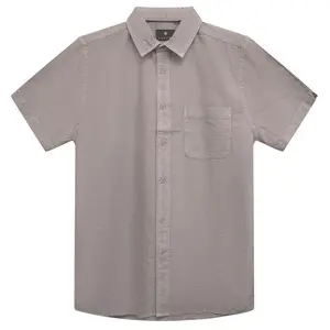 VUSTRA Stone- Washed Linen Shirt - Grey