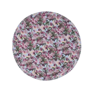 SOPHIE WILLIAMSON DESIGN Set Of Six Round Placemats In Romantic Pink Cherry Blossom Print On - Blue
