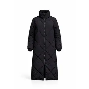 TANTRA SPAIN SL Quilted Diamond-pattern Coat With High Collar