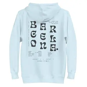 ANCHOR & CREW Gustatory Barcelona Coffee Scene Embroidered Hoodie - Blue