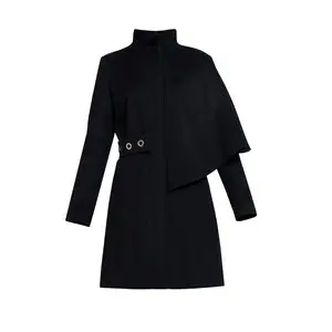 RUMOUR LONDON Mayfair Asymmetric Wool Blend Coat - Black