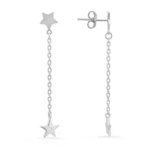 KYLIE HARPER Petite Dangling Star Cz Earrings - Silver