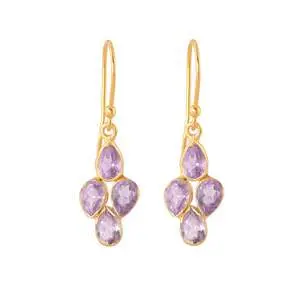 OPIUM JEWELS Soul Star Amethyst Earrings - Gold/yellow