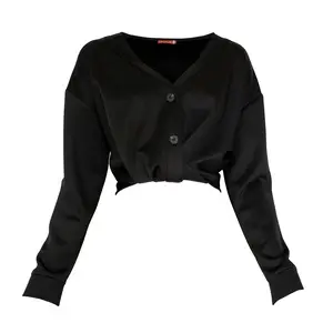 LALIPOP DESIGN Cropped Draped-front Shirt