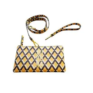 MIOONA Leather Clutch - Black/white