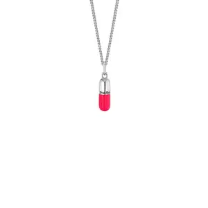 TRUE ROCKS Sterling Silver Mini Pill Pendant - Silver/orange