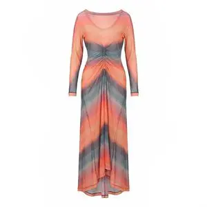 SEROTONE SWIM Mesh Long Dress - Orange