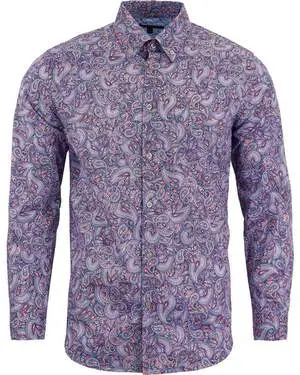 LORDS OF HARLECH Morris Paisley Shadow Shirt - Pink