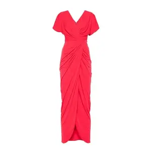 NISSA Rhinestone-embellished Wrapped Dress