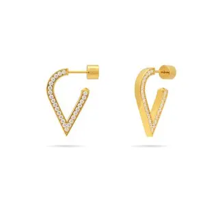MEULIEN 18k Vermeil Waterdrop Drop Earrings With Cz - Gold