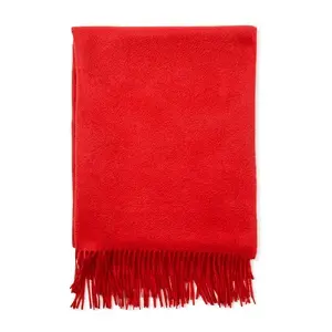 BEL CASHMERE Cashmere Stole With Fringes - Red