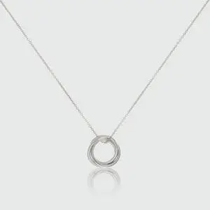 AUREE JEWELLERY Knightsbridge Sterling Russian Wedding Ring Pendant Necklace - Silver
