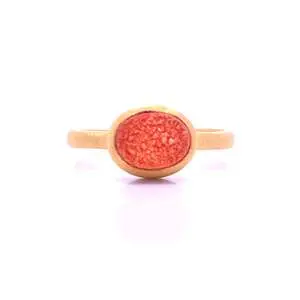 GEM BAZAAR JEWELLERY Balls Of Fire Stacking Druzy Ring - Orange