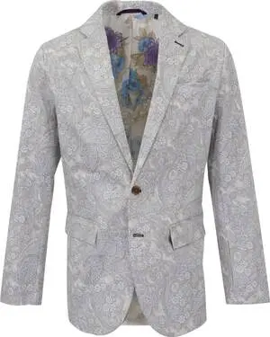 LORDS OF HARLECH Neutrals Hadrian Paisley Romance Blazer Ivory - White