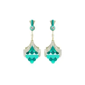 GISSA BICALHO Handmade Pendant Earrings - Green