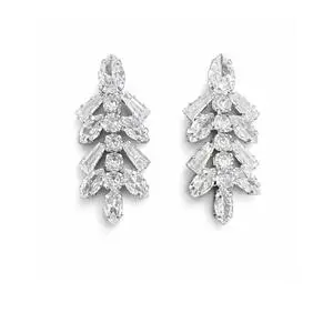 MAISON DE GALA Statement Crystal Cluster Earrings - Silver