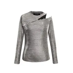SMART AND JOY Asymmetric One-shoulder Top - Grey