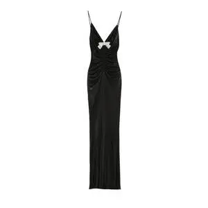 NISSA Backless Jersey Maxi Dress