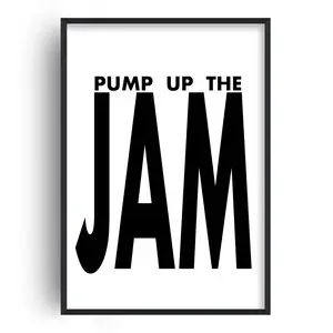 FANCLUB Pump Up The Jam Retro Music Giclée Art Print A2 - Black