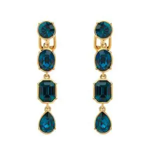 EMMA HOLLAND JEWELLERY Montana Statement Clip-on Drop Earrings - Blue