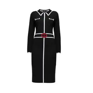 RUMOUR LONDON Claire Jacquard Dress - Black