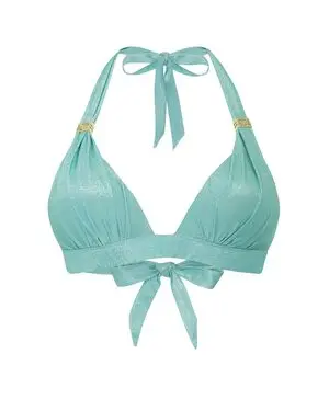LEYLA MAYA Annie Halter-neck Bikini Top - Green