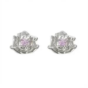 HARFI Alexandrite Sterling Silver Stud Earrings - Purple/silver