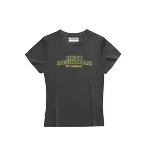 DONT EAT THE HOMIES Hunt Mushrooms Baby Tee - Black