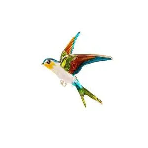 CHANEL JOAN ELKAYAM Enamelled Bird Brooch - Gray
