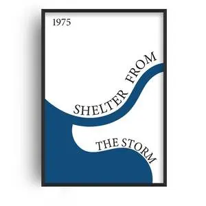 FANCLUB Shelter From The Storm Abstract Music Retro Giclée Art Print - Blue