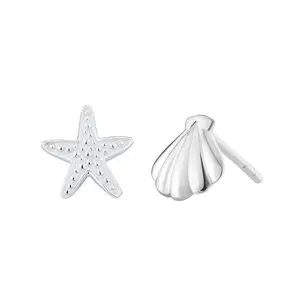 POSH TOTTY DESIGNS Starfish And Shell Stud Earrings - Silver