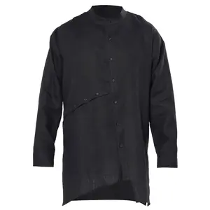METAMORPHOZA Neutrals Men’s Linen Asymmetric Shirt