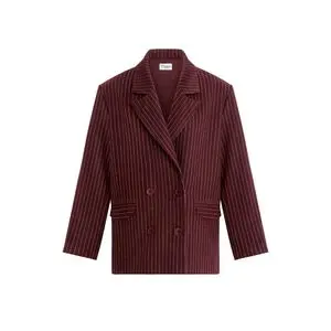 THISISU COLLECTION Tailored Pinstripe Double-breasted Blazer