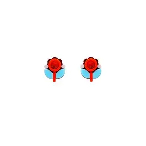 GISSA BICALHO Handmade Acrylic Petunia Earrings - Pink