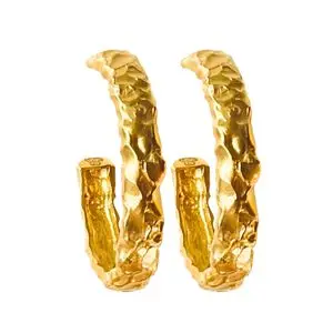LINYA JEWELLERY Rara Amorphous Half Oval Hoop Earrings - Gold