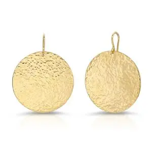 HEATHER HAWKINS Hand-Hammered Disc Dangle Earrings