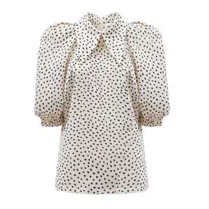 JULIA ALLERT Polka Dot Puff Sleeve Blouse