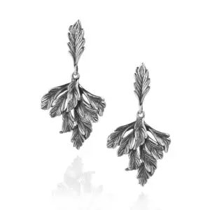 UNALOE Sterling Leaf Drop Earrings - Silver