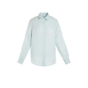 Haris Cotton Solid Linen Long-sleeved Shirt - Blue