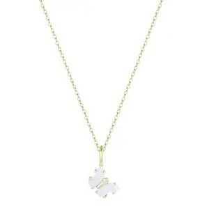 KAMARIA Mini Opal Butterfly Charm Necklace - White