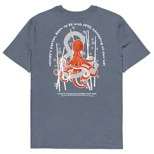 ANCHOR & CREW Heather Octopus Another Good Day Organic Cotton T-shirt - Blue